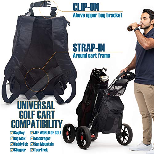 Athletico Golf Cooler Backpack - Soft Sided Insulated Cooler Bag Holds a 12 Pack of Cans or Two Wine Bottles (Black)