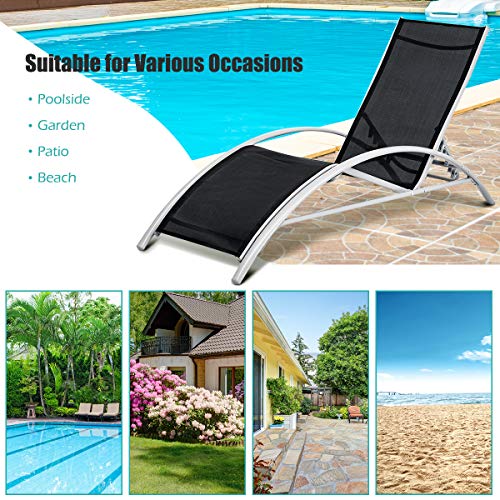 Safstar Patio Chaise Lounge Set Outdoor 3-Piece Furniture, Backyard Poolside Chairs for All Weather