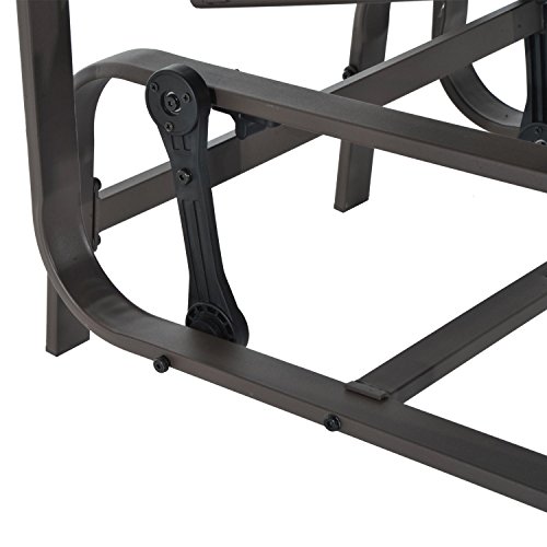 Outsunny Set of 2 Outdoor Patio Glider Rocking Chair Fabric Metal Mesh - Brown