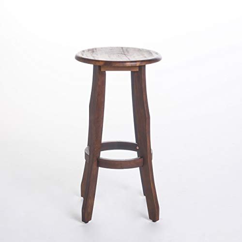Christopher Knight Home Pike Outdoor Acacia Wood Barstools, 2-Pcs Set, Dark Brown Finish