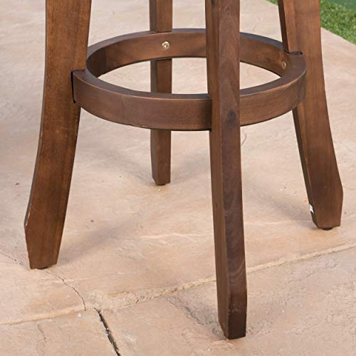 Christopher Knight Home Pike Outdoor Acacia Wood Barstools, 2-Pcs Set, Dark Brown Finish