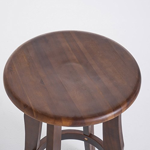 Christopher Knight Home Pike Outdoor Acacia Wood Barstools, 2-Pcs Set, Dark Brown Finish