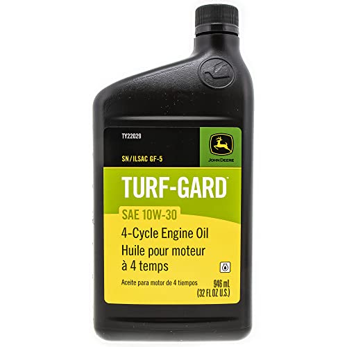 John Deere Turf-Gard SAE 10W-30 4-Cycle Engine Oil TY22029 1 Quart Bottle 32oz OEM 2 Pack