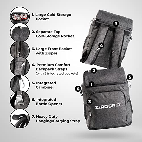 Backpack Cooler Insulated Leak Proof Bag 32 Cans for The Beach, Hiking, Picnic, Ice Down and Keep Food and Drink Cool for The Day, Cooler Bookbag Men and Women, Large and Small Compartment Storage