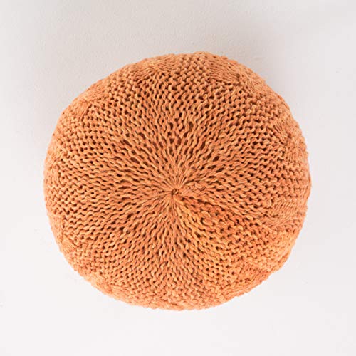 Christopher Knight Home Astra Indoor/Outdoor Fabric Weave Pouf, Orange