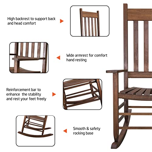 HOMESTEAD Wooden Rocking Chair, Brown