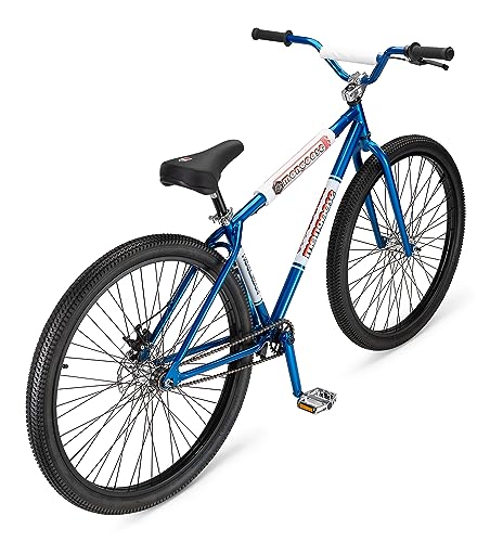 Mongoose Hooligan Mens and Womens BMX Bike, 29x2.3-Inch Wheels, Durable Steel Frame, Single Speed, Disc Brakes, Blue