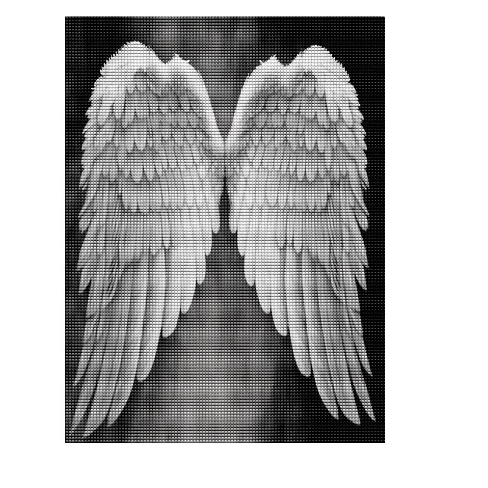 Treff Angel Wings 5D Beginner Diamond Art Set, DIY Painting Home Wall Decoration Jewel Art Gift, 12x16 inches