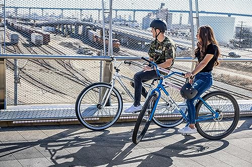 Mongoose Hooligan Mens and Womens BMX Bike, 29x2.3-Inch Wheels, Durable Steel Frame, Single Speed, Disc Brakes, Blue