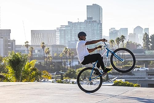 Mongoose Hooligan Mens and Womens BMX Bike, 29x2.3-Inch Wheels, Durable Steel Frame, Single Speed, Disc Brakes, Blue
