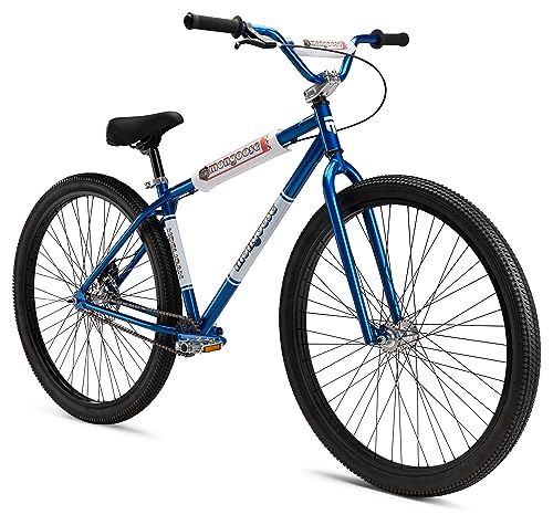 Mongoose Hooligan Mens and Womens BMX Bike, 29x2.3-Inch Wheels, Durable Steel Frame, Single Speed, Disc Brakes, Blue