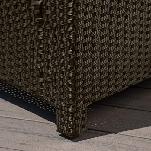 Christopher Knight Home Puerta Outdoor Wicker Loveseat with Cushions, Brown / Ceramic Grey Cushions