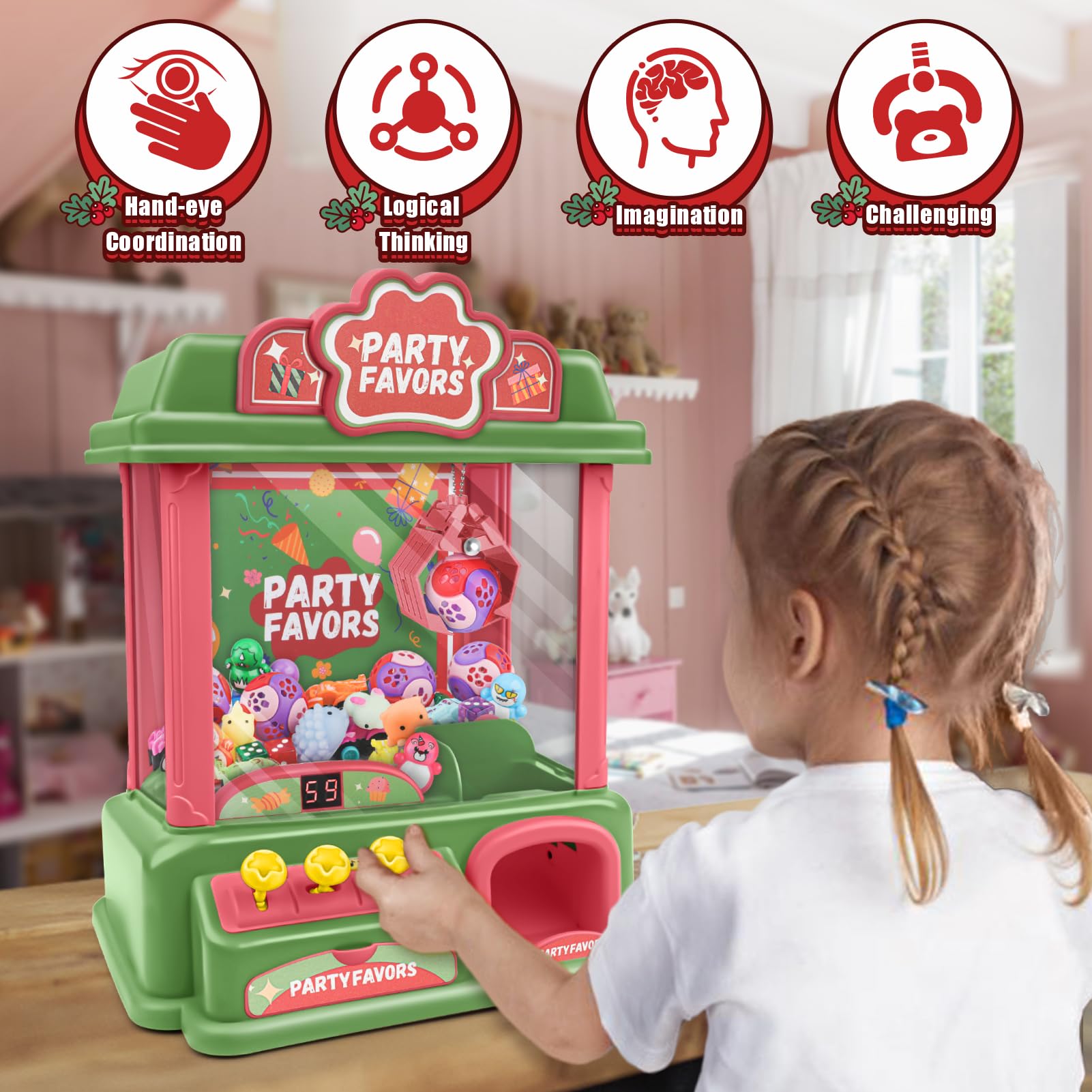 Amy&Benton Claw Machine for Kids Grabber Arcade Crane Venting Toy with Prizes for Boys Girls 6 7 8 10 12 Years Old