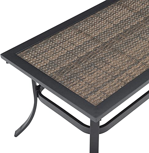 Crosley Furniture KO70350MB-TE Dahlia Outdoor Metal and Wicker 2-Piece Sofa Set (Sofa, Coffee Table), Matte Black with Taupe Cushions