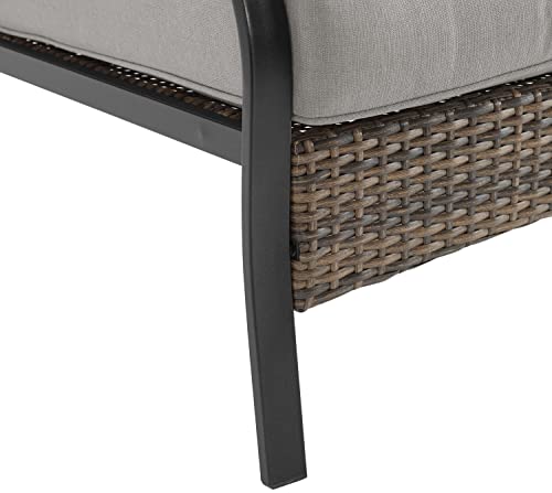 Crosley Furniture KO70350MB-TE Dahlia Outdoor Metal and Wicker 2-Piece Sofa Set (Sofa, Coffee Table), Matte Black with Taupe Cushions