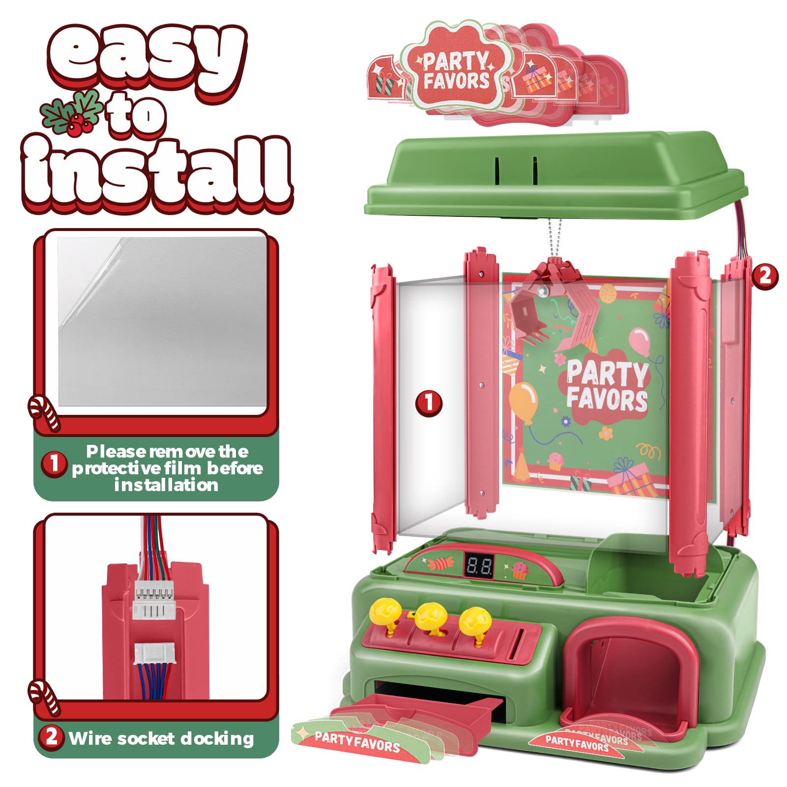 Amy&Benton Claw Machine for Kids Grabber Arcade Crane Venting Toy with Prizes for Boys Girls 6 7 8 10 12 Years Old