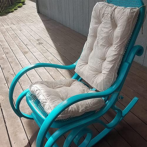 Big Hippo Rocking Chair Cushions Set, Rocking Chair Pads with Ties Soft Thicken Seat Pads Cushion Pillow for Indoor, Office, Home, Rocking Chairs (Beige)