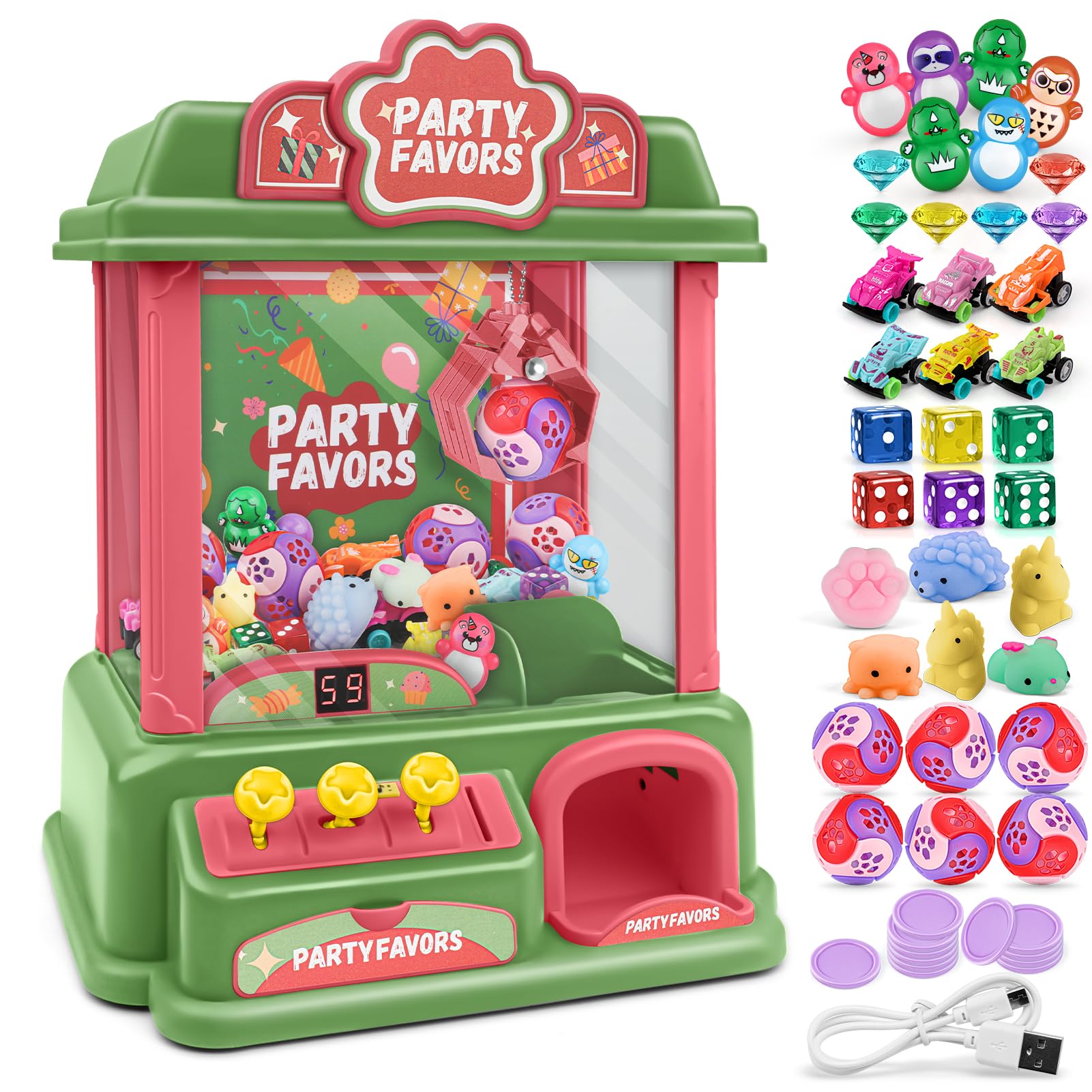 Amy&Benton Claw Machine for Kids Grabber Arcade Crane Venting Toy with Prizes for Boys Girls 6 7 8 10 12 Years Old