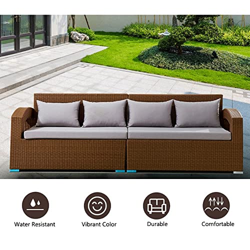 FLYMEI Patio Cushion Covers, Outdoor Cushion Covers Replacement 24 X 22 X 4 inch, Water Resistant Patio Bench Covers Only