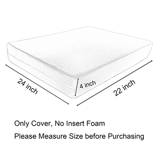 FLYMEI Patio Cushion Covers, Outdoor Cushion Covers Replacement 24 X 22 X 4 inch, Water Resistant Patio Bench Covers Only