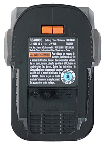 Ridgid Genuine OEM AC840085 1.5 Amp Hour 18V Compact Lithium Ion Power Tool Battery with Onboard Fuel Gauge and Flat Standing Base