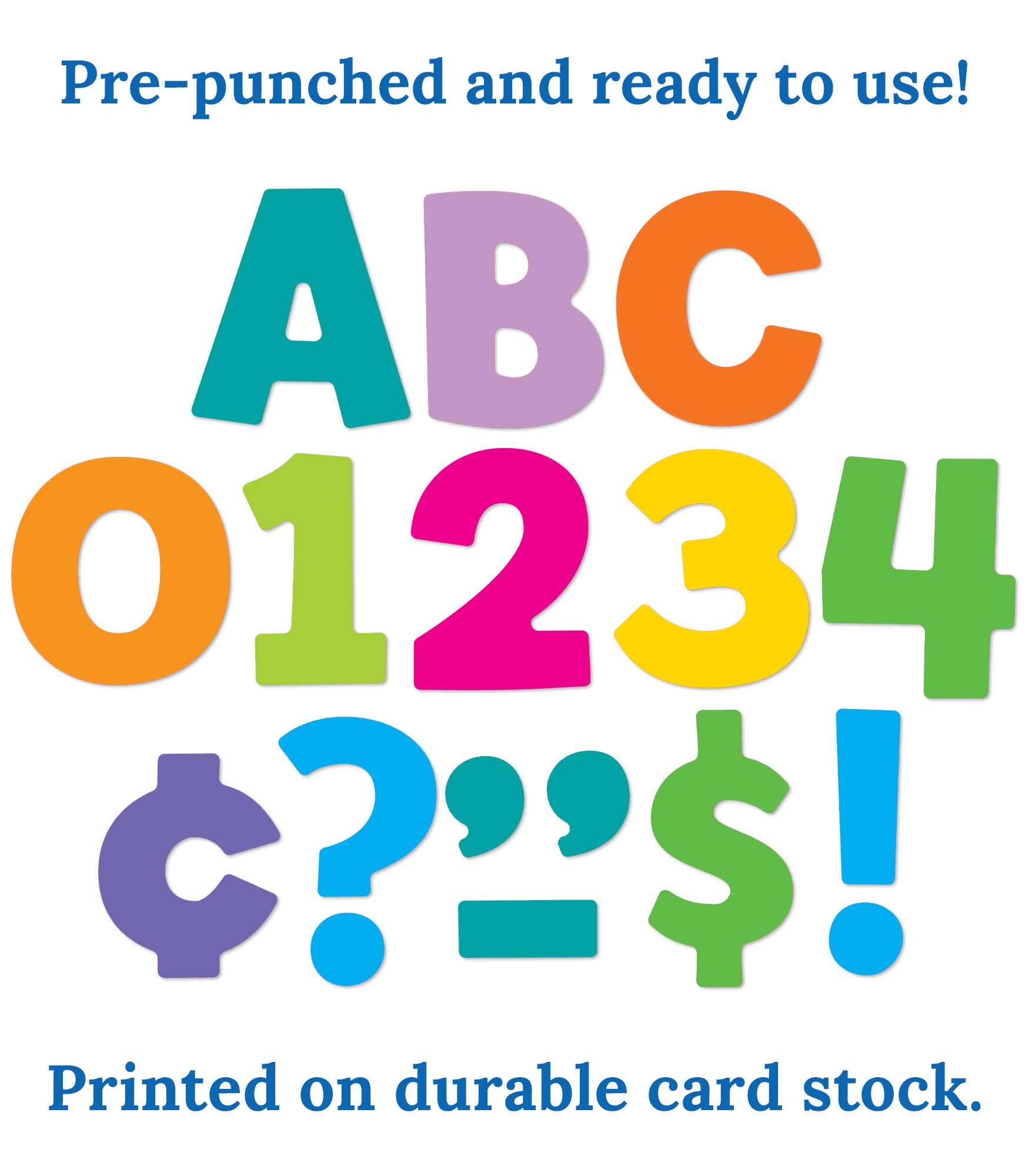 Carson Dellosa 4 In. Colorful Bulletin Board Letters For Classroom, Uppercase Alphabet Letters, Numbers, And Punctuation Cutouts, Colorful Letters For Bulletin Board (152 Pcs.)