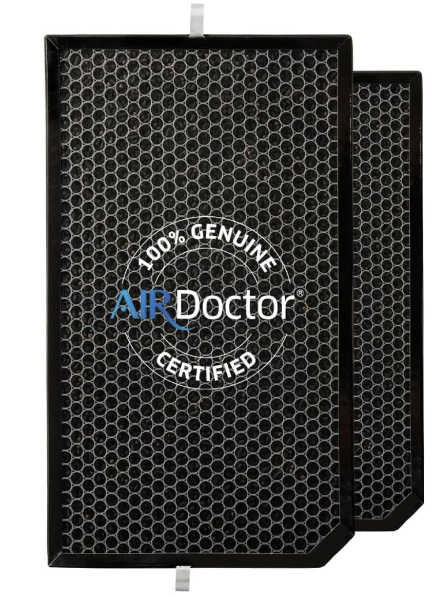 AIRDOCTOR AD5500 New Model! 4-in-1 Air Purifier for Extra Large Spaces and 2 extra Replacement Carbon Gas Trap VOC Filters with Pre-Filter