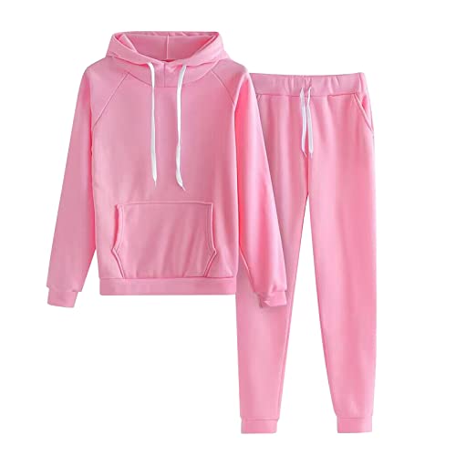 My Orders Placed Recently By Me Womens 2 Piece Outfits Hooded Sweatsuit Fall Oversized Sweatshirt Lounge Pants Sets Comfy Drawstring Tracksuit Pja Set Pink Sweatshirt