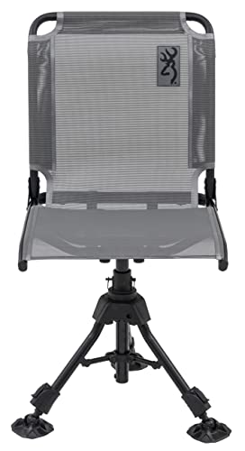 Browning Huntsman Hunting Chair - Durable TechMesh Material Over Steel Frame, with 360-degree Swivel, Adjustable Height, and Independent Leg Adjustment, Black