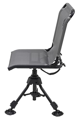 Browning Huntsman Hunting Chair - Durable TechMesh Material Over Steel Frame, with 360-degree Swivel, Adjustable Height, and Independent Leg Adjustment, Black