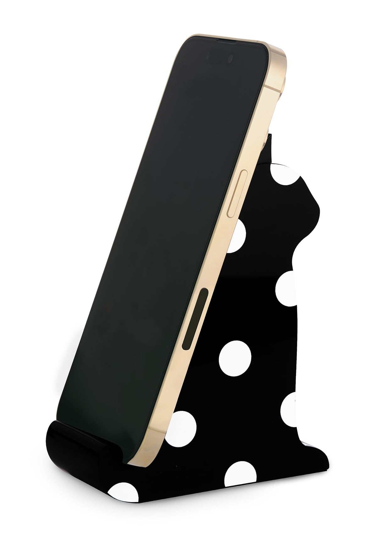 kate spade new york Acrylic Cell Phone Stand, Novelty Phone Holder for Desk, Black Cat (Picture Dot)