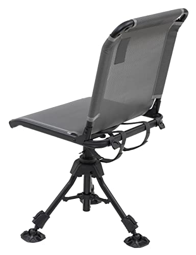 Browning Huntsman Hunting Chair - Durable TechMesh Material Over Steel Frame, with 360-degree Swivel, Adjustable Height, and Independent Leg Adjustment, Black