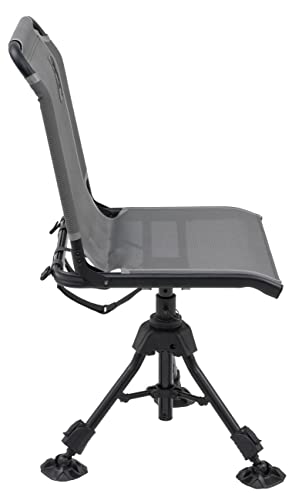 Browning Huntsman Hunting Chair - Durable TechMesh Material Over Steel Frame, with 360-degree Swivel, Adjustable Height, and Independent Leg Adjustment, Black