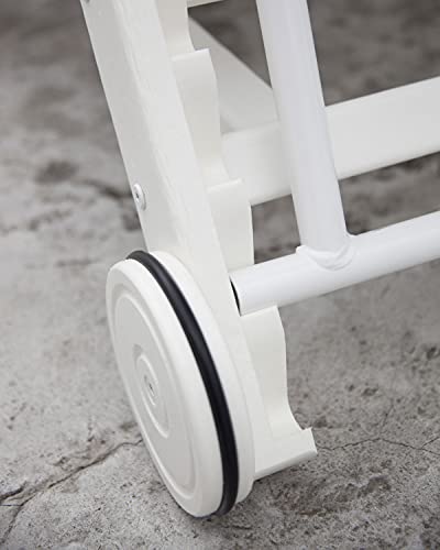 POLYWOOD NAW2280WH Nautical Wheeled Chaise, Stackable, White
