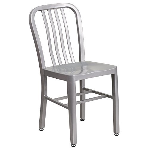 Flash Furniture Commercial Grade Red Metal Indoor-Outdoor Chair