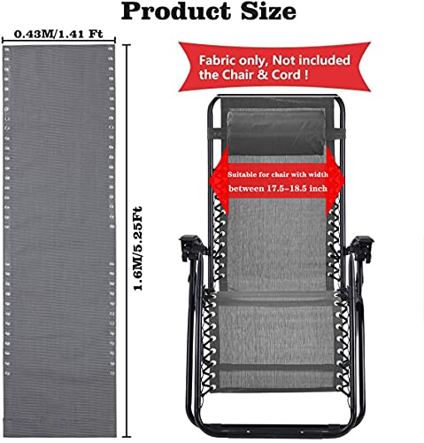 IKEPAHOK Gravity Chair Replacement Fabric, Zero Gravity Lounge Chair Recliners Repair Tool Cloth Part for Outdoor Patio Yard Beach Pool Lawn Camping Reclining Mesh Canvas for Anti-Gravity Chair