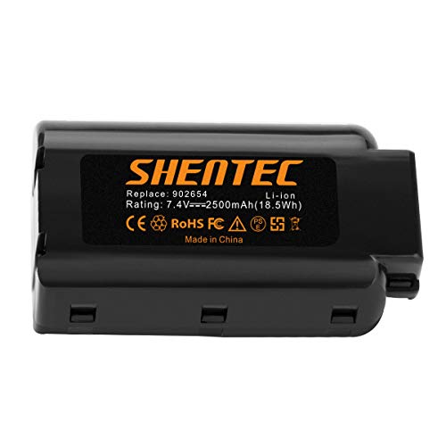 Shentec 2 Pack 7.4V 2.5Ah Battery Compatible with Paslode 902654 902600 B20543A B20543 CF325LI 918000 IM250A Li, Li-ion 7.4V Battery