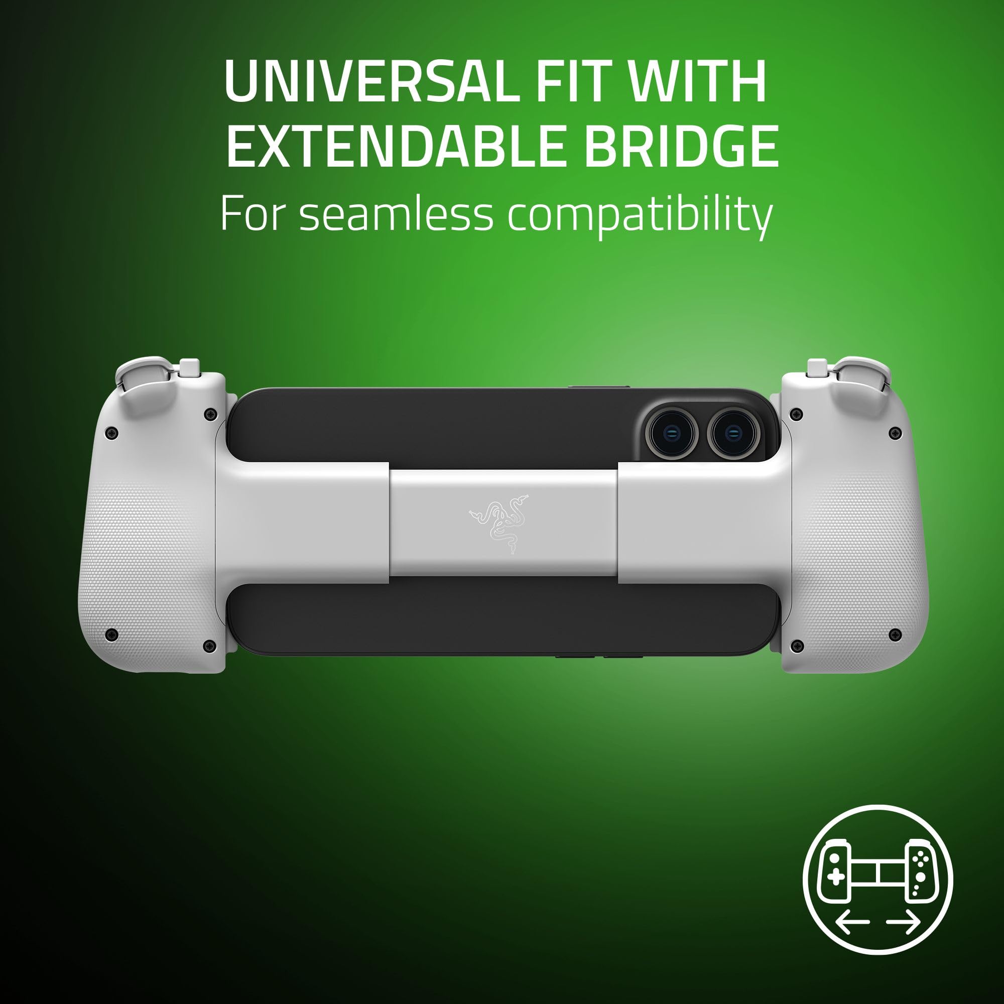 Razer Kishi V2 Mobile Gaming Controller for iPhone (Lightning) Xbox Edition: Console Quality Controls - Universal Fit - Stream PC & Xbox Games - Free Nexus App - 1 Month Xbox Game Pass Incl. - White