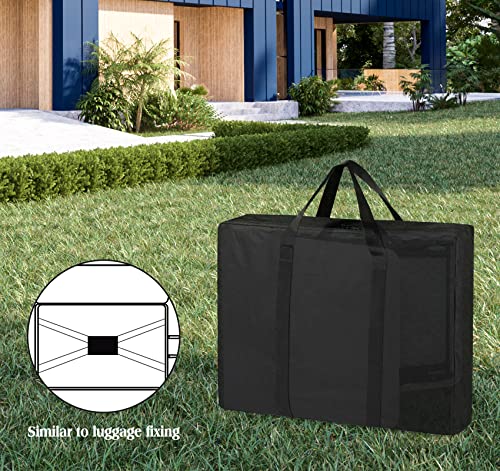SIRUITON Folding Table Storage Bag, Portable Carry Bag for Folding Picnic Tables with Reinforcing Plate & Shoulder Strap, 600D Heavy Duty Extra Large Moving Bags with Zippers(Bag only)