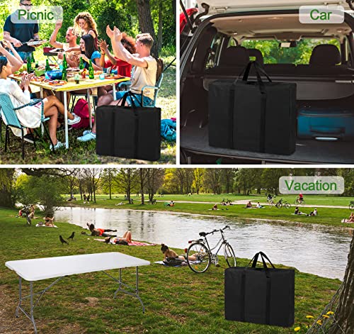 SIRUITON Folding Table Storage Bag, Portable Carry Bag for Folding Picnic Tables with Reinforcing Plate & Shoulder Strap, 600D Heavy Duty Extra Large Moving Bags with Zippers(Bag only)