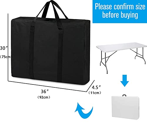 SIRUITON Folding Table Storage Bag, Portable Carry Bag for Folding Picnic Tables with Reinforcing Plate & Shoulder Strap, 600D Heavy Duty Extra Large Moving Bags with Zippers(Bag only)