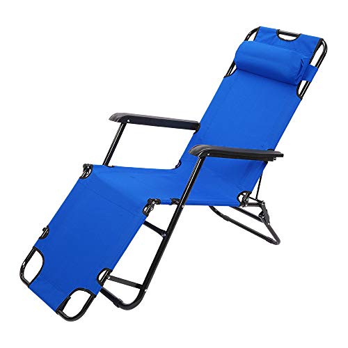 Kcelarec Portable Folding Camping Reclining Chairs, Outdoor Lounge Chairs, Reclining Beach Patio Chaise Pool Lawn Lounger