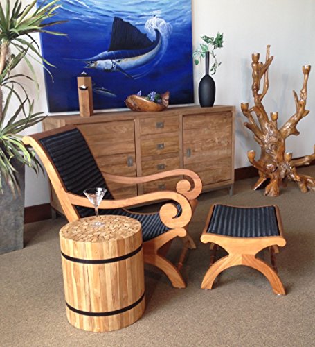 Kenya Teak Lazy Chair Incl. Footstool, Made from Solid A-Grade Teak Wood