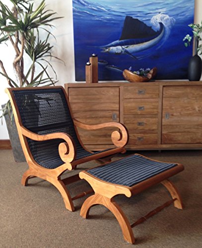 Kenya Teak Lazy Chair Incl. Footstool, Made from Solid A-Grade Teak Wood