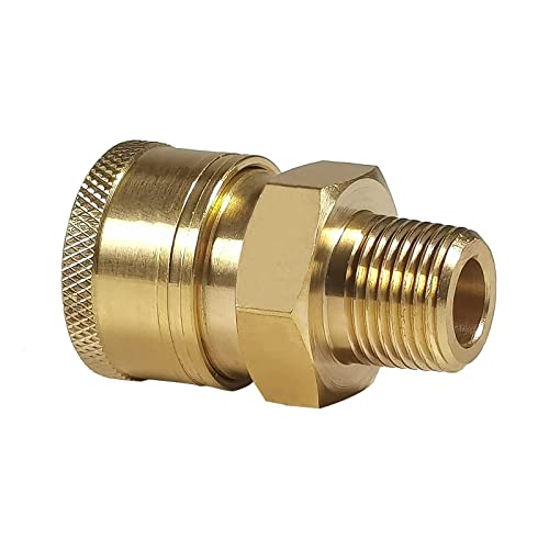 YAMATIC Pressure Washer Adapter Couplers, 3/8'' Quick Connect Socket to 3/8'' Male NPT Fitting, Quick Connector for 3/8'' Pressure Washer Hose and Gun,5000 PSI (1 PCS)