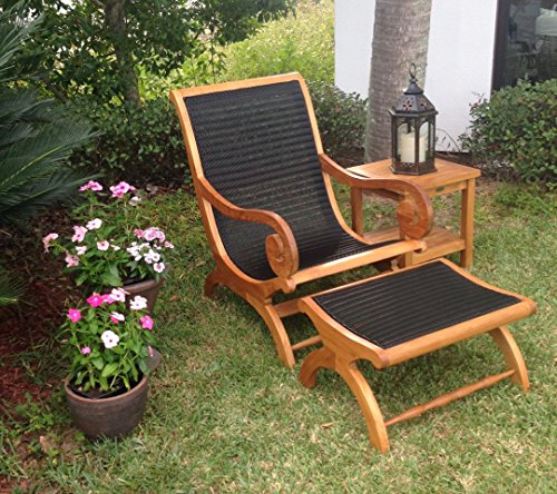 Kenya Teak Lazy Chair Incl. Footstool, Made from Solid A-Grade Teak Wood