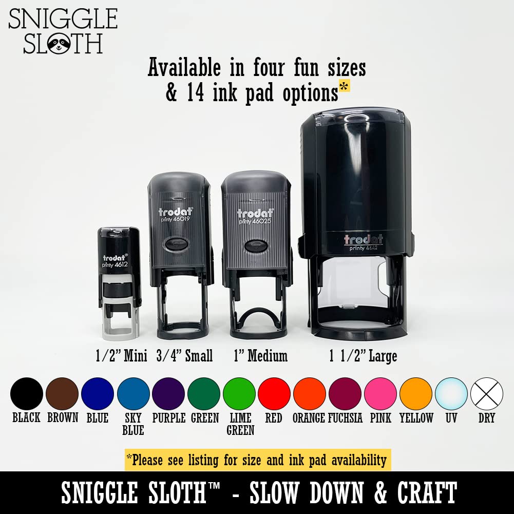 Postage Stamp Border Self-Inking Rubber Stamp for Stamping Ink Stamper Crafting Planners - 3/4 Inch Small - Fuchsia Ink