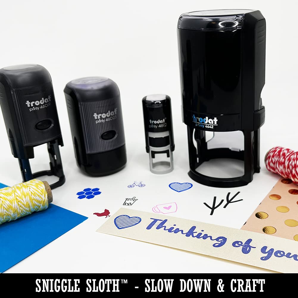 Postage Stamp Border Self-Inking Rubber Stamp for Stamping Ink Stamper Crafting Planners - 3/4 Inch Small - Fuchsia Ink