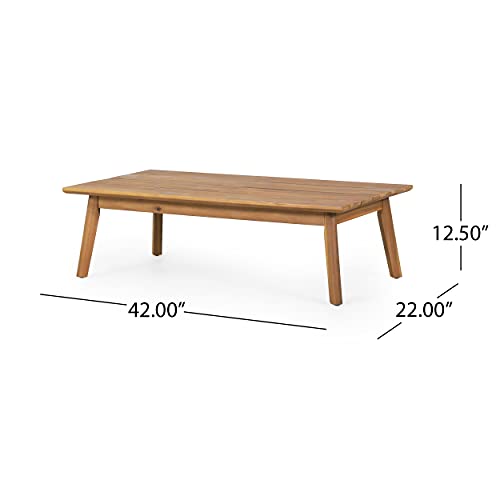 Christopher Knight Home Ellendale Loveseat and Coffee Table Set, White + Teak