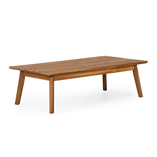 Christopher Knight Home Ellendale Loveseat and Coffee Table Set, White + Teak